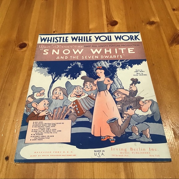 Vintage | Other | Vintage Disney Snow White 937 Whistle While You Work ...